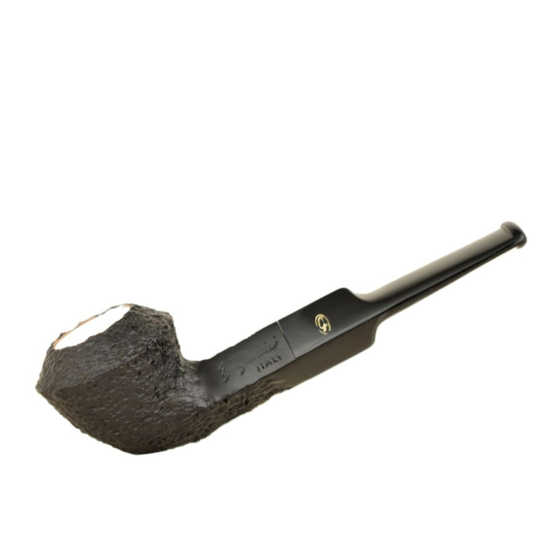 BULLDOG straight meerschaum lined rustic pipe